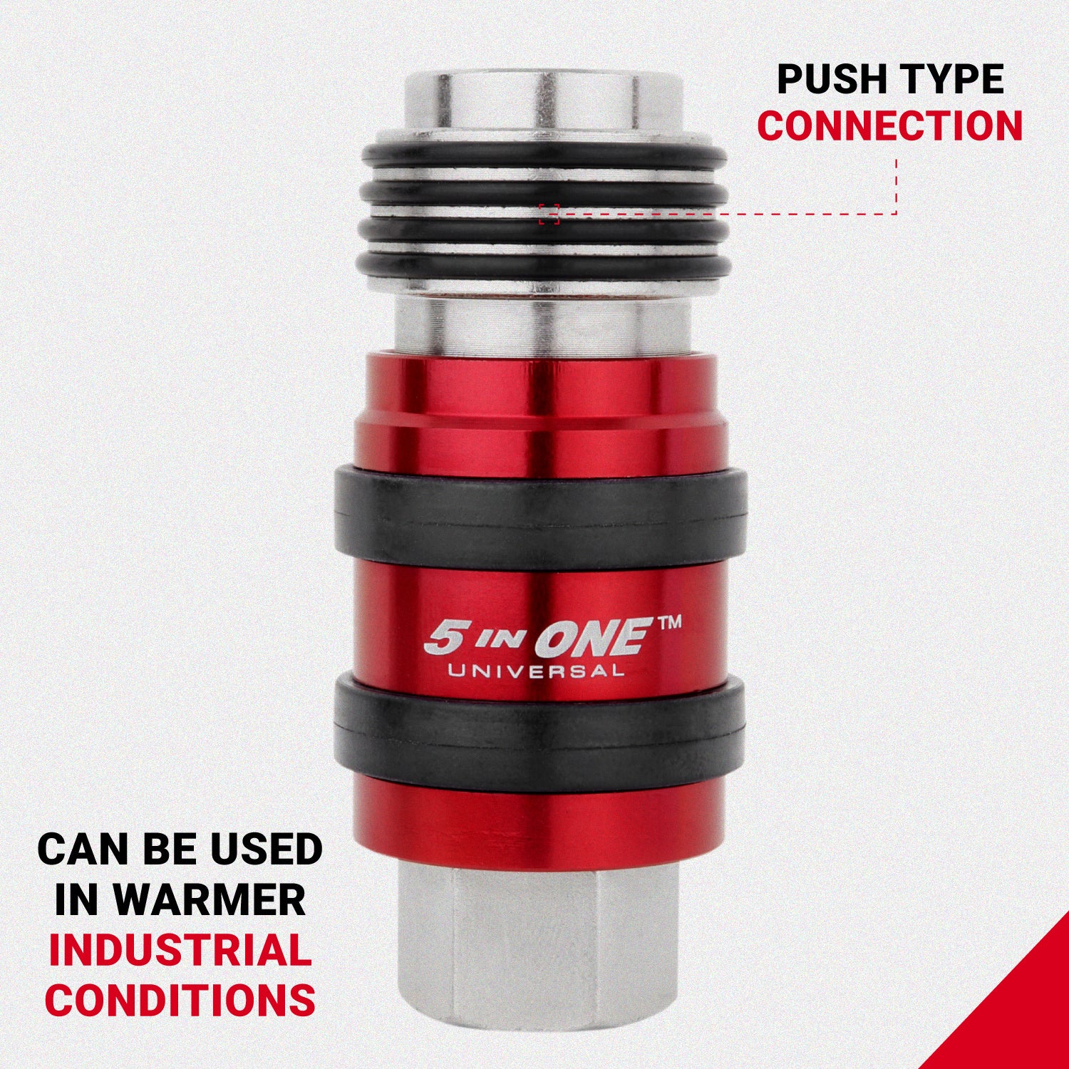 5 In One® Universal Safety Exhaust Quick-Connect Industrial Coupler, 1/ ...